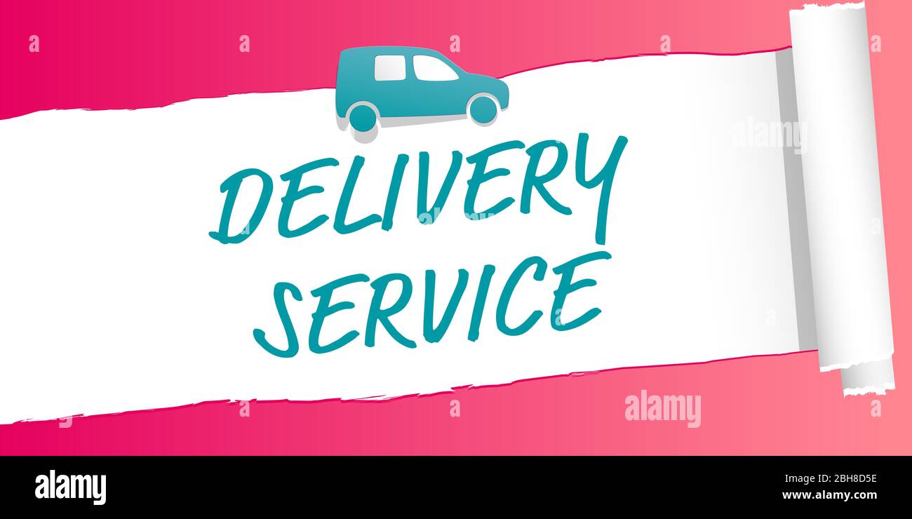 Delivery service label illustration icon and paper style Stock Photo ...