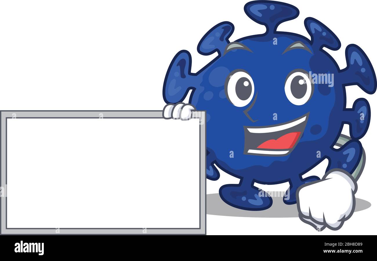 Streptococcus cartoon character design style with board. Vector ...
