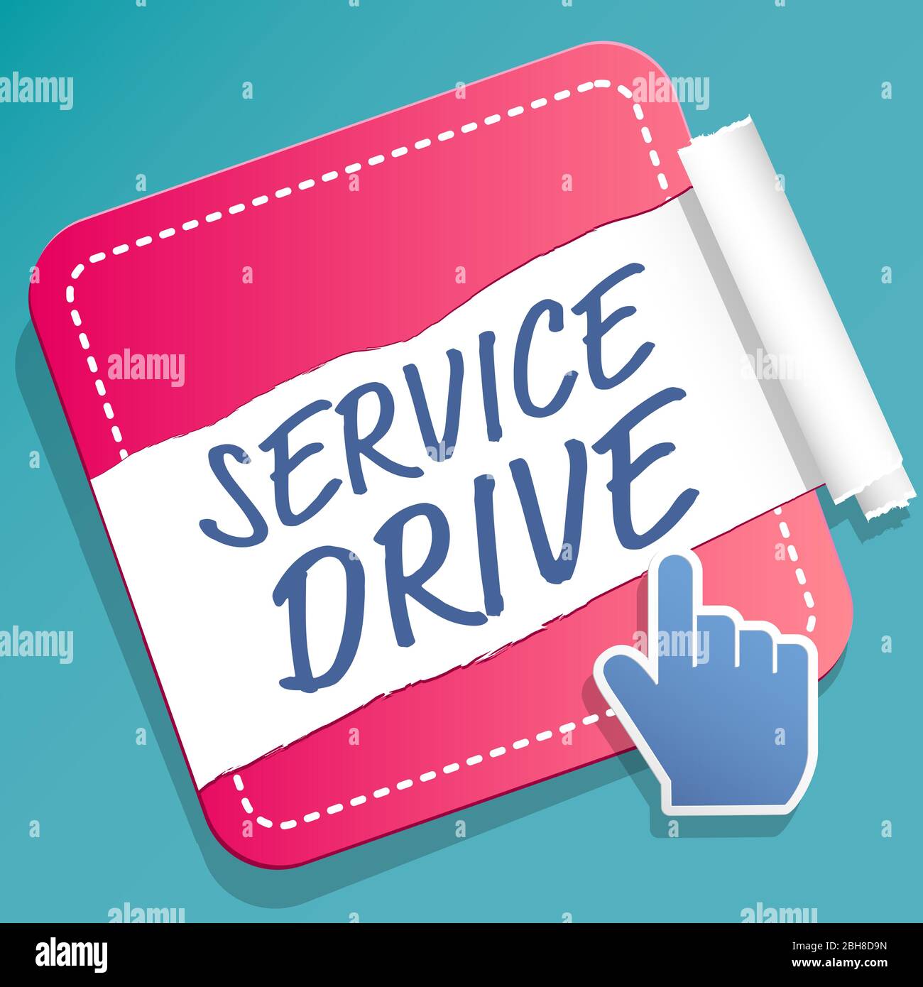 French drive service icon illustration paper style Stock Photo - Alamy