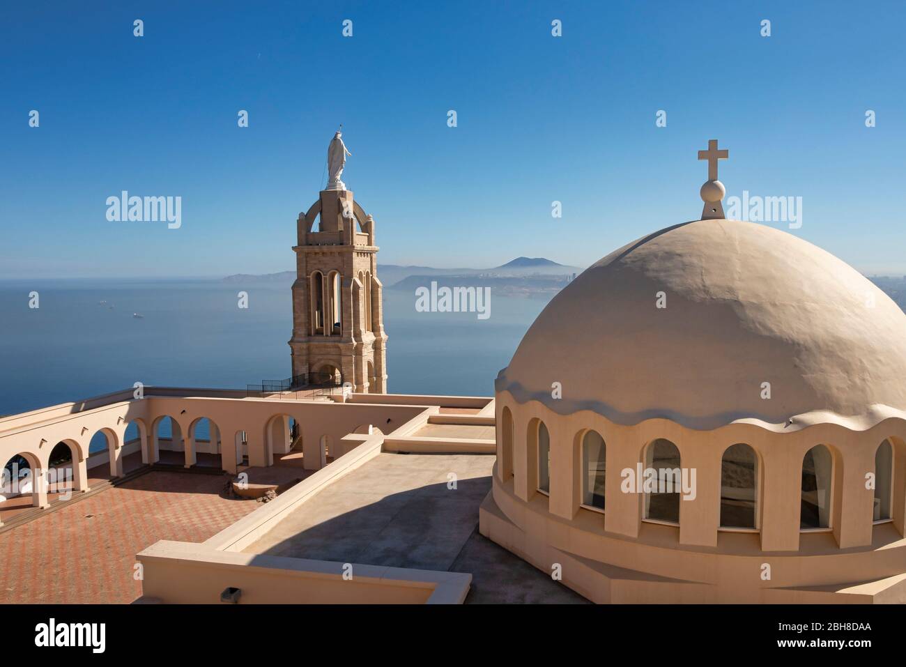 Argelia, Oran City, Church at Djebel Murjadjo Mountain, panorama Stock ...