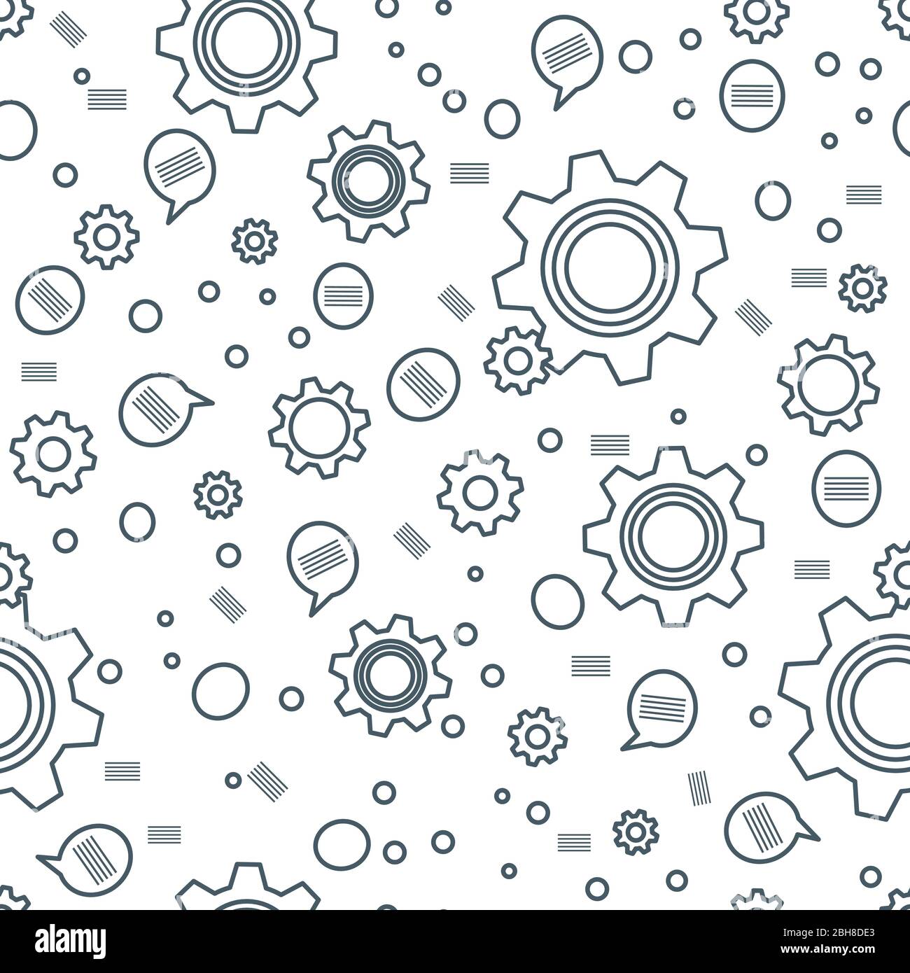 Vector industry seamless pattern Illustration with gear, cog wheel ...