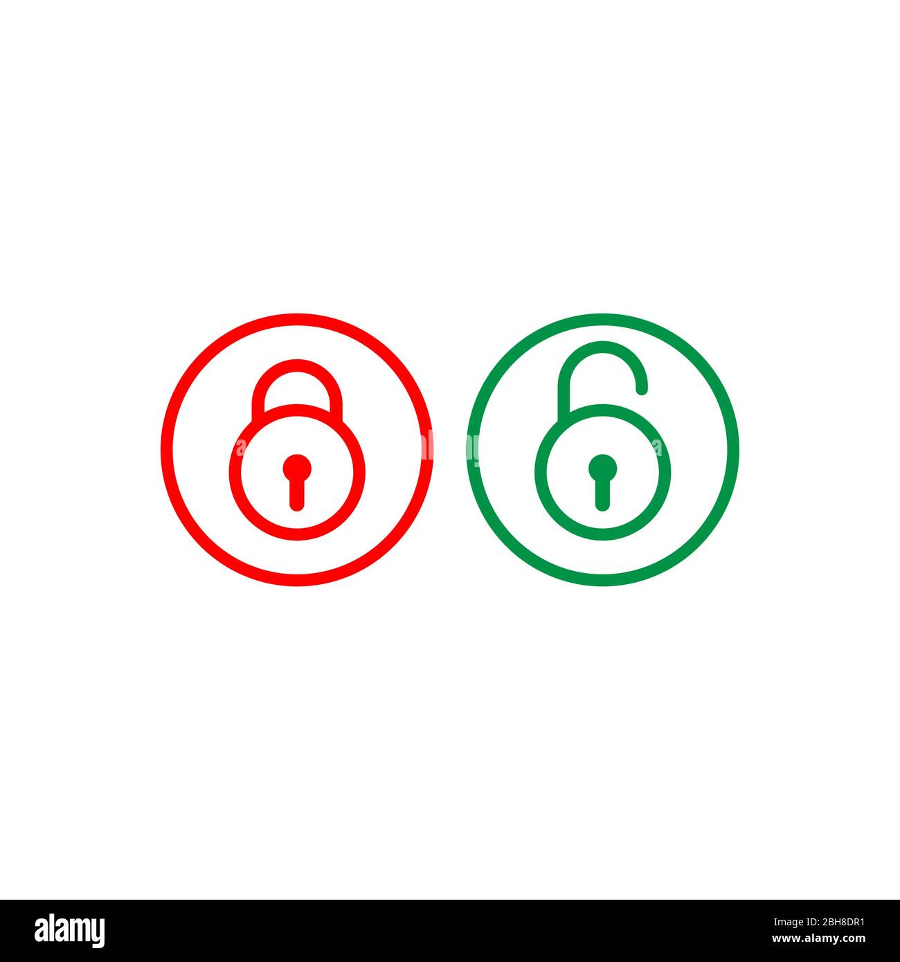 Lock Unlock Outline icon symbol. Security design element. Padlock ...