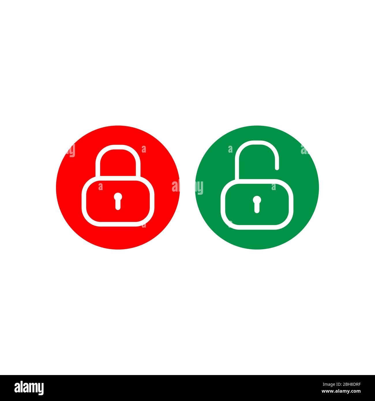 Lock and Unlock button design template. Padlock outline icon vector ...