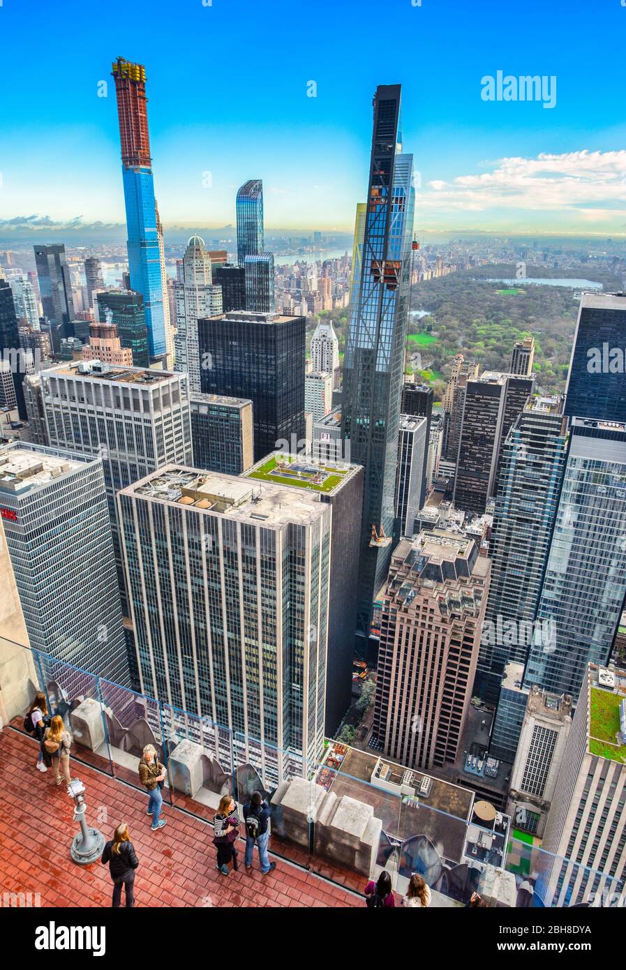 USA, New York City, Manhattan, Midtown Mahattan Skyline, Central Park ...