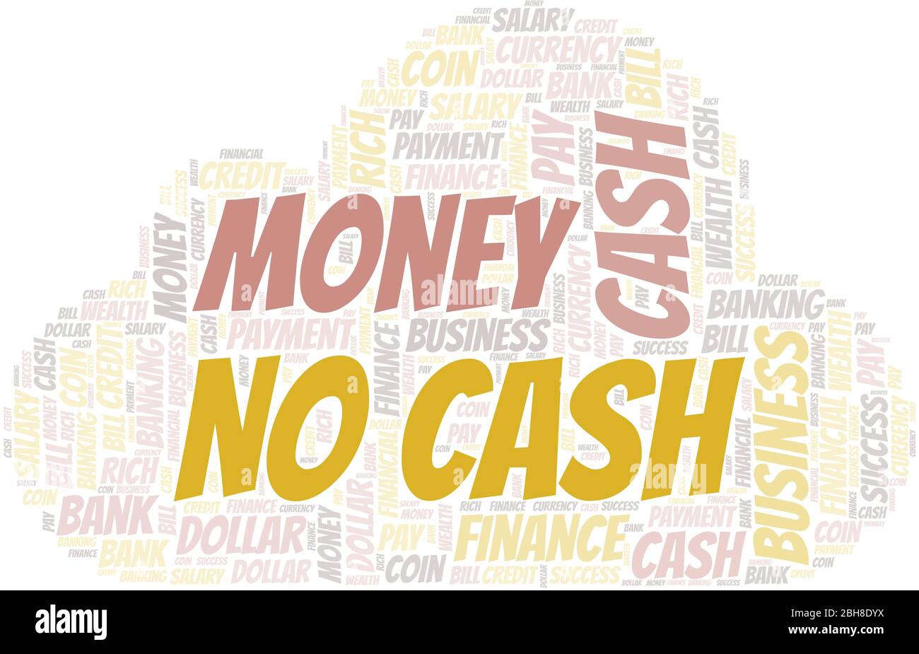 No Cash typography vector word cloud. Wordcloud collage made with the ...