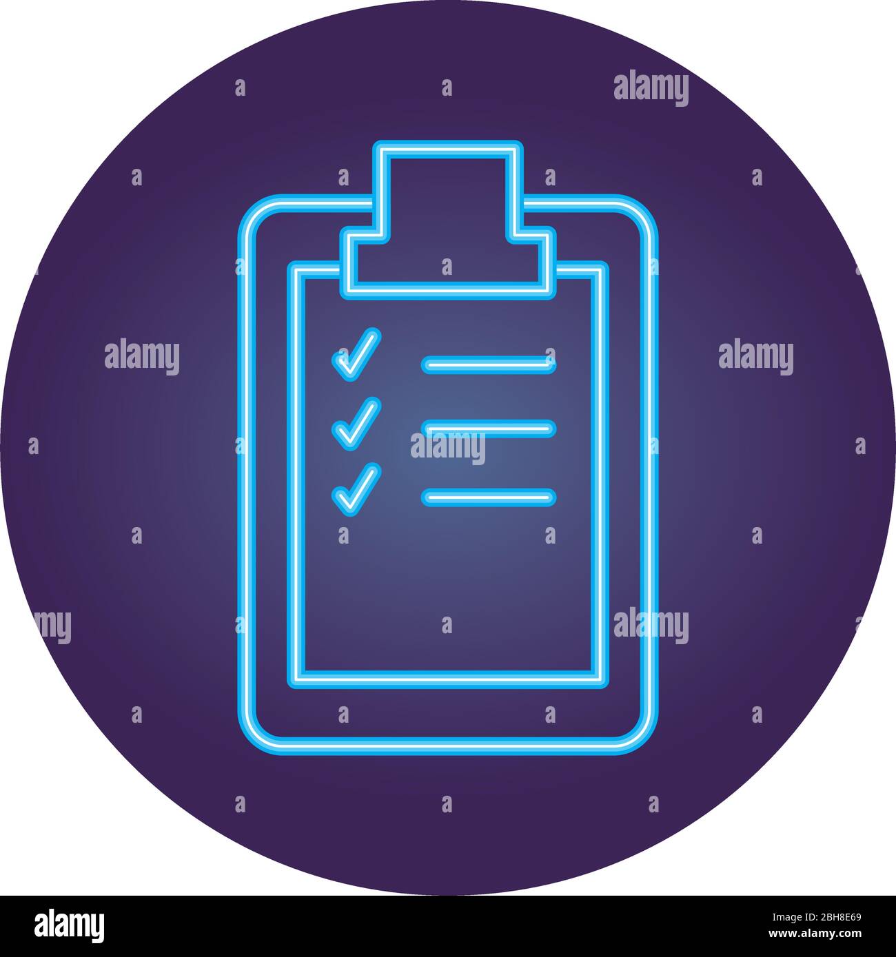 medical check list document neon style icon Stock Vector Image & Art ...
