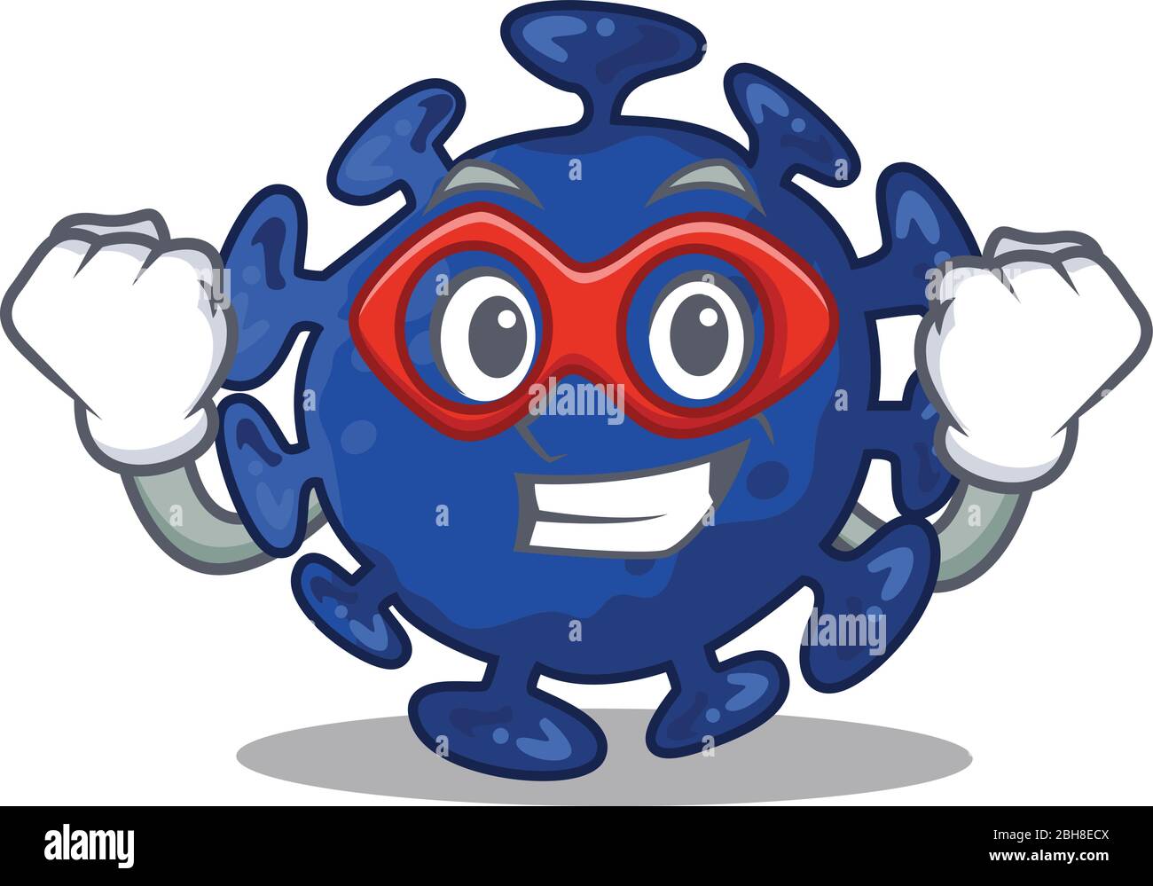 A cartoon character of streptococcus performed as a Super hero. Vector ...