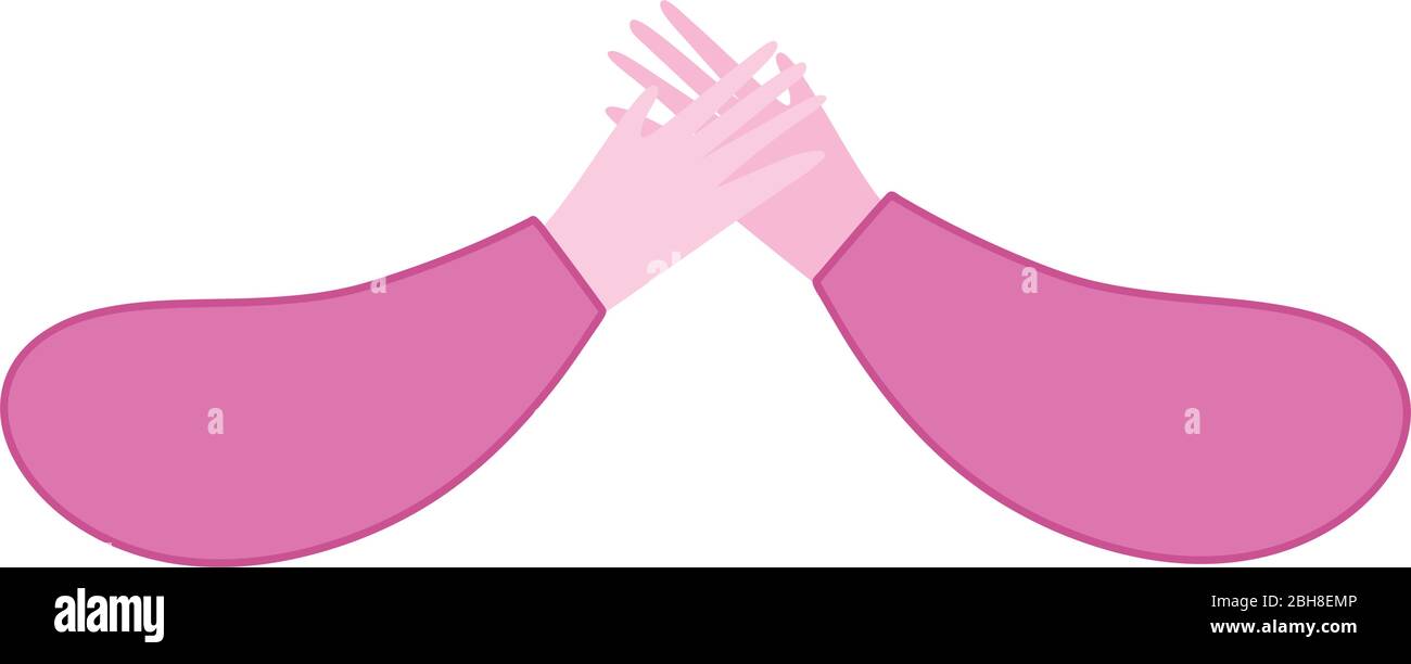 human hands together gesture isolated icon white background vector ...