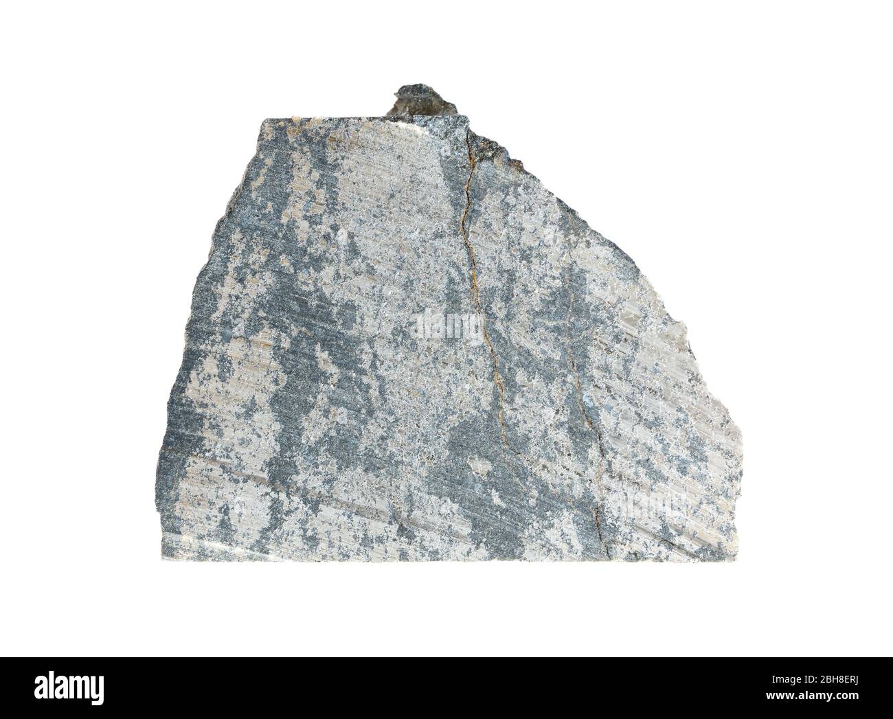 Collectible specimen of the mineral native iron, isolated on a white ...