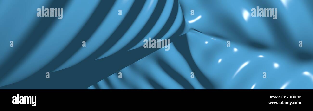 Ultra wide 3D illustration of a geometrical shape of DODGER BLUE color ...