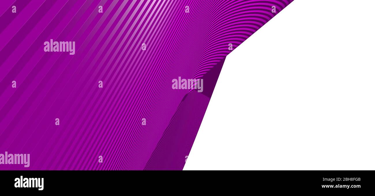 3D illustration of a geometrical shape of Magenta color on a white ...