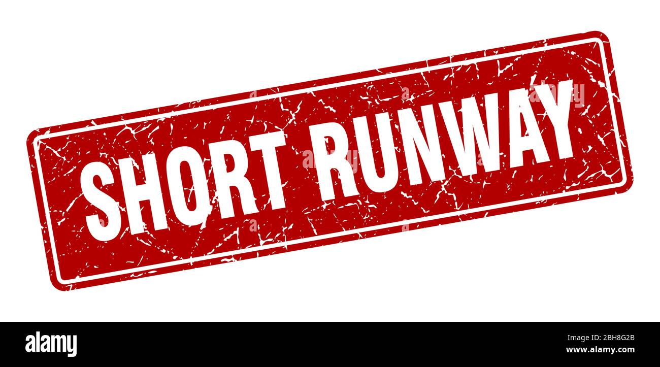 short runway stamp. short runway vintage red label. Sign Stock Vector ...