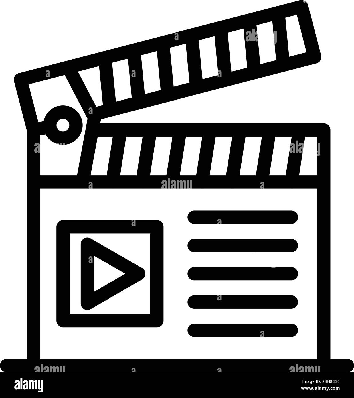 Film clapper icon, outline style Stock Vector Image & Art - Alamy