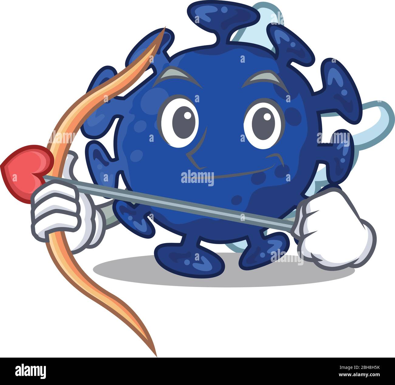 Streptococcus in cupid cartoon character with arrow and wings. Vector ...