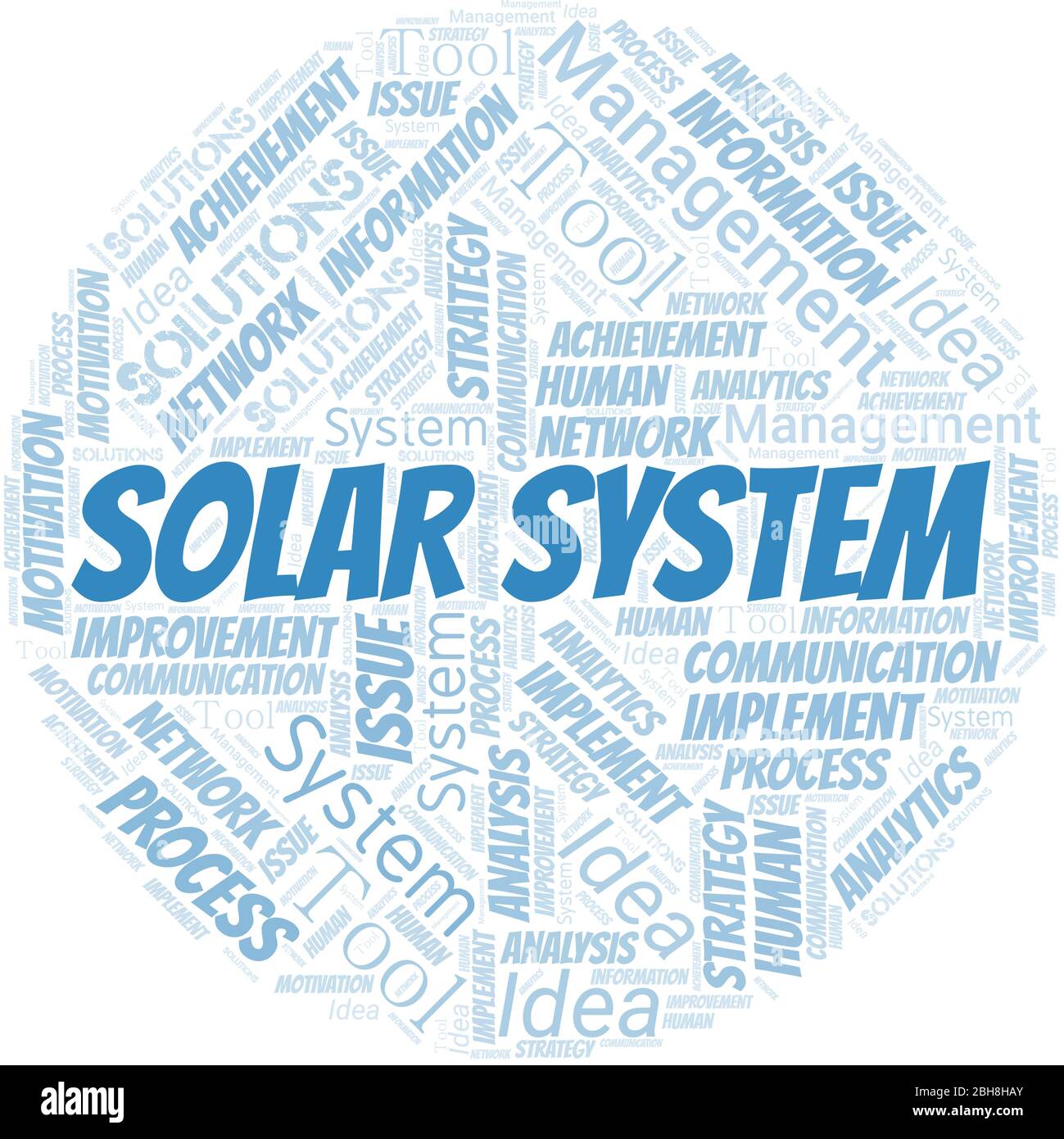 Solar System typography vector word cloud. Wordcloud collage made with ...
