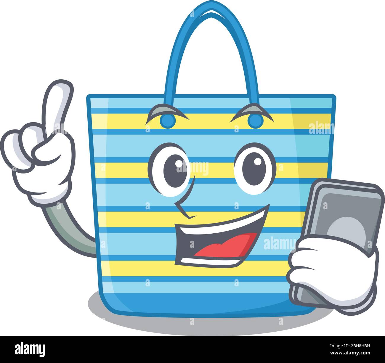 Beach bag cartoon character speaking on phone Stock Vector Image & Art ...