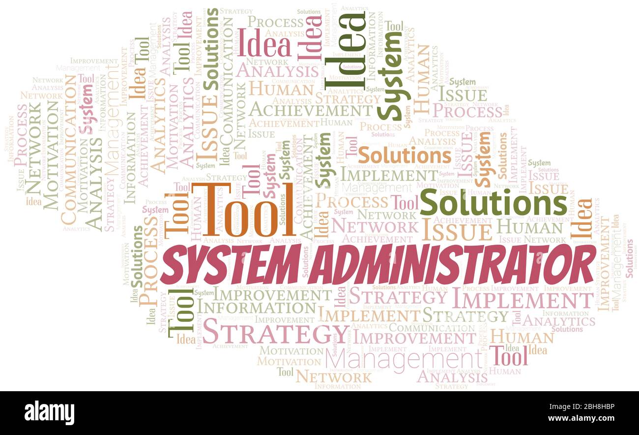 Cloud system administrator text Cut Out Stock Images & Pictures - Alamy