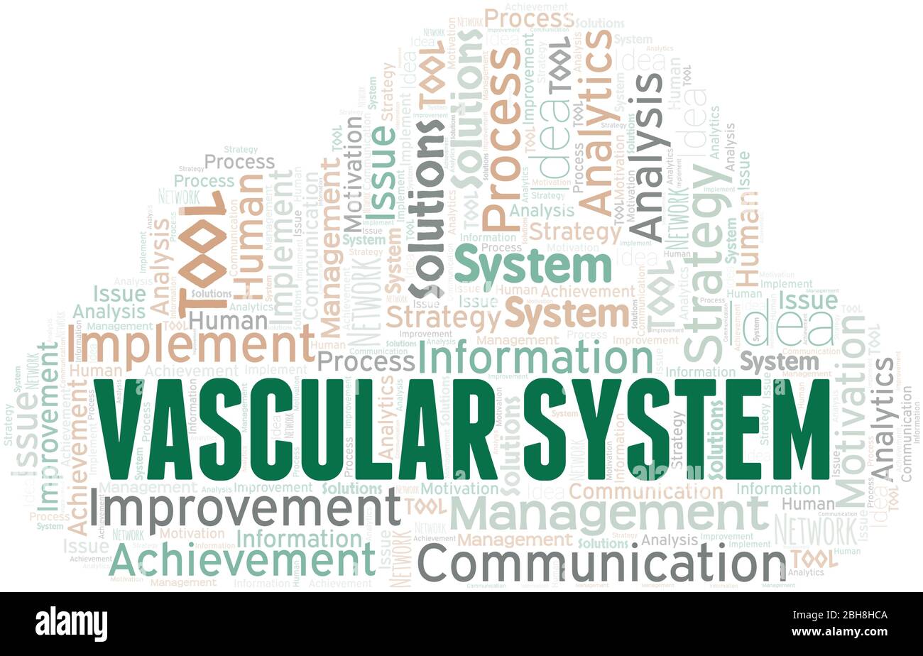 Vascular System typography vector word cloud. Wordcloud collage made ...