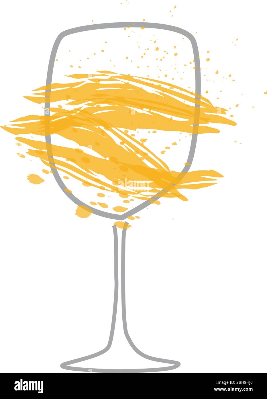 Vector abstract glass of wine, drawing with lines Stock Vector Image ...