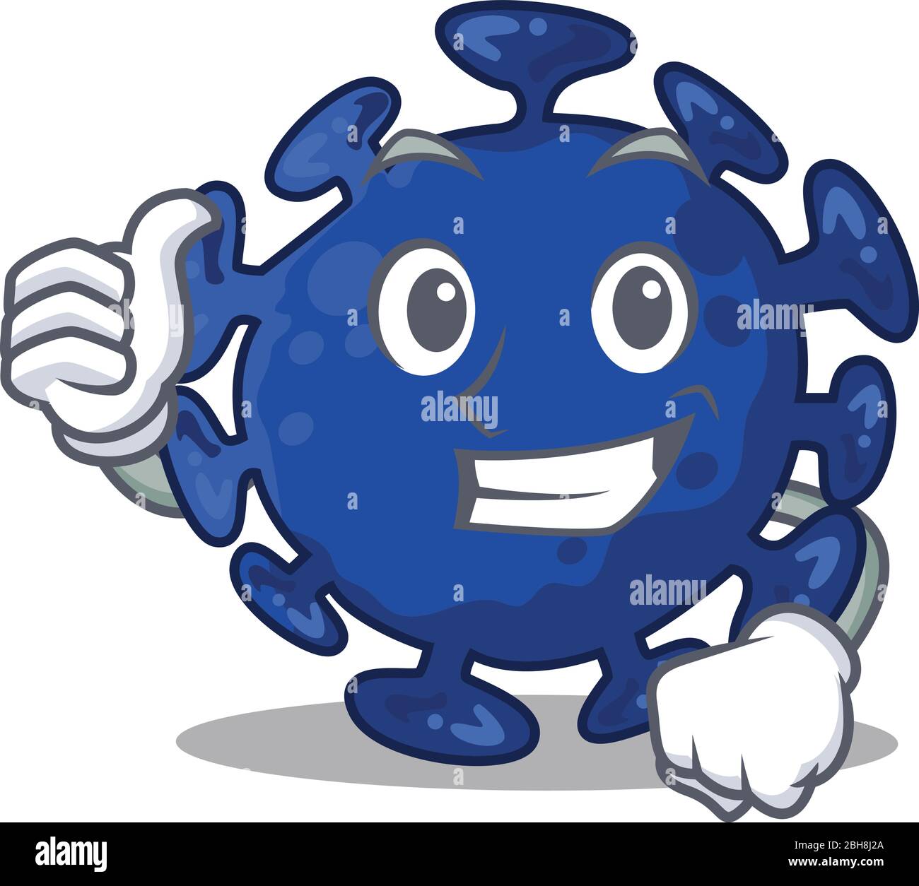 streptococcus cartoon character design making OK gesture. Vector ...