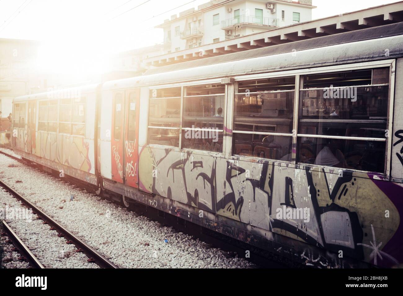 Graffiti on tube train hi-res stock photography and images - Alamy