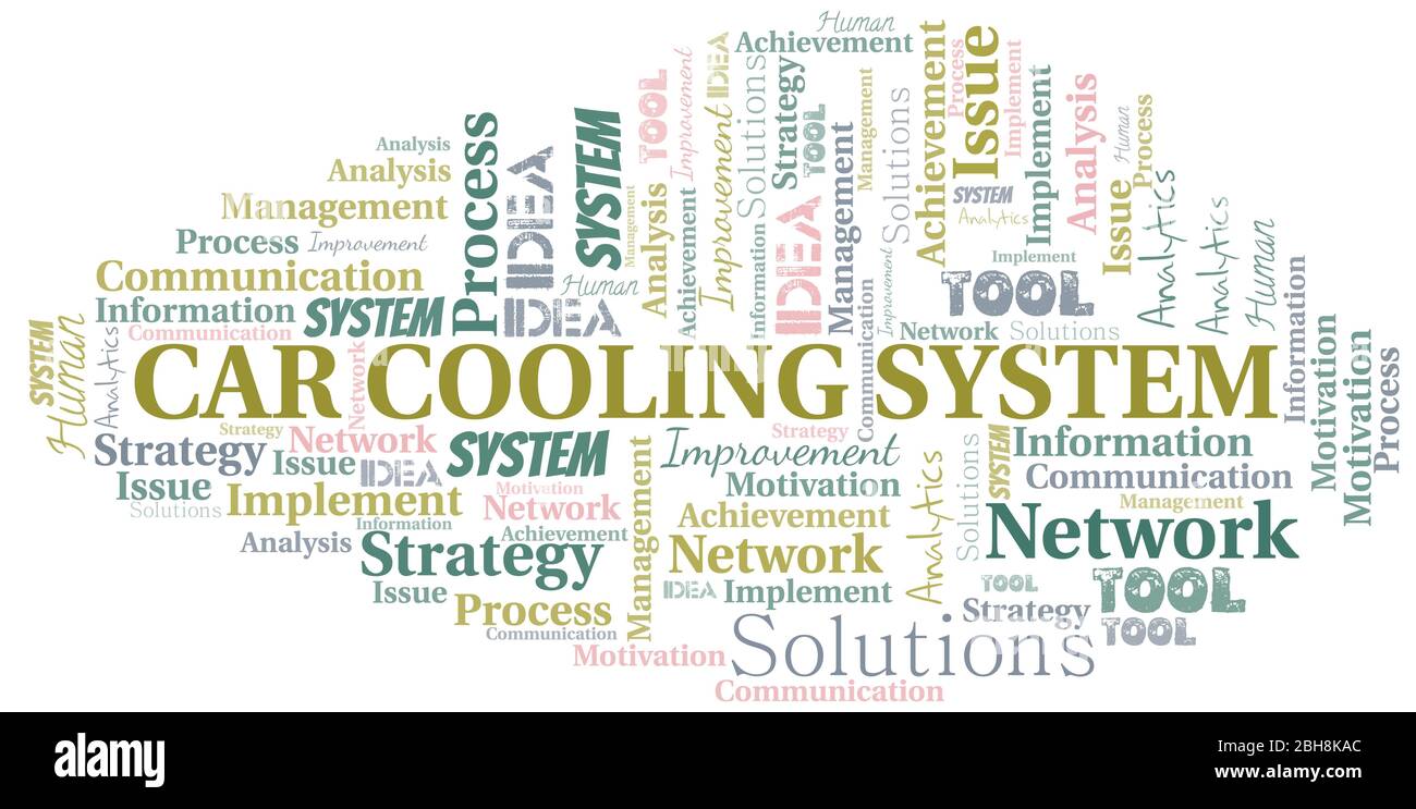 Car Cooling System typography vector word cloud. Wordcloud collage made ...