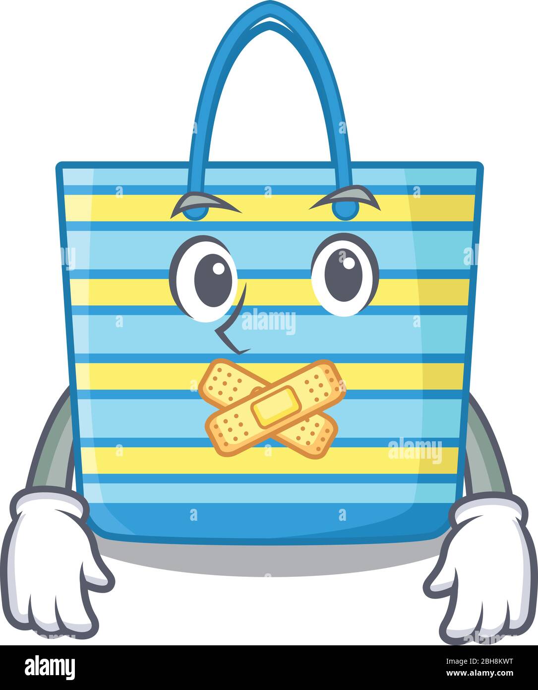 Beach bag cartoon character style with mysterious silent gesture Stock ...