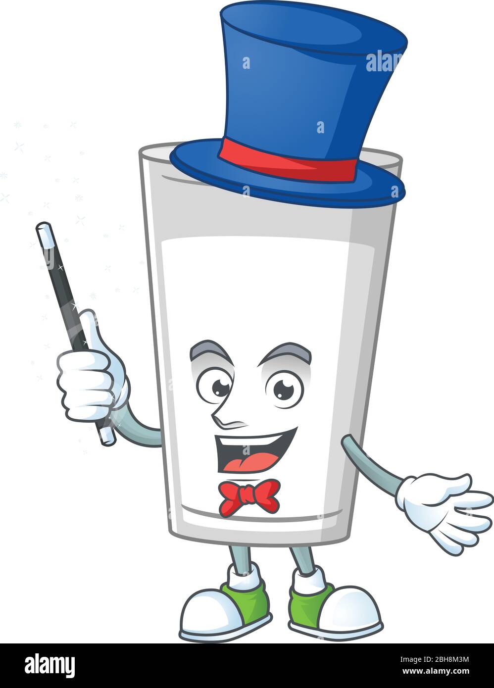 Talented glass of milk Magician cartoon design style Stock Vector Image ...