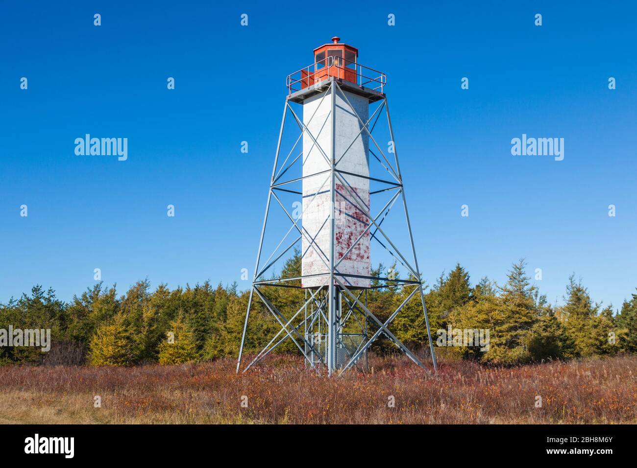 Canada, New Brunswick, Acadian Peninsula, Little Shippagan, lighthouse ...