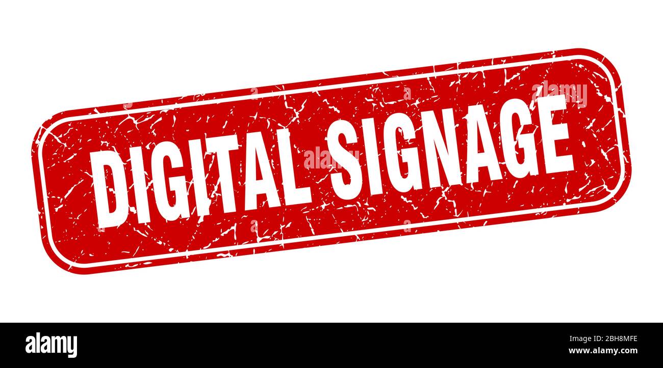 digital signage stamp. digital signage square grungy red sign Stock ...