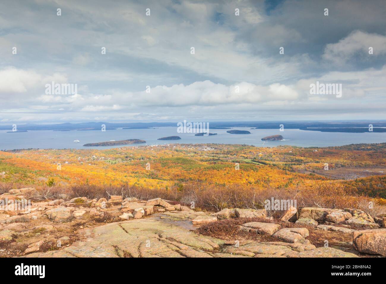 USA, Maine, Mt. Desert Island, Acadia National Park, Cadillac Mountain ...