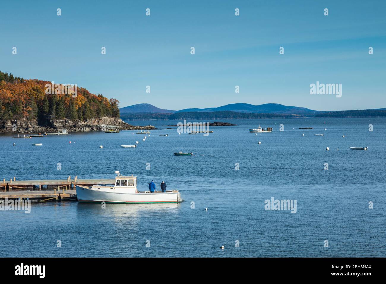 USA, Maine, Mt. Desert Island, Bar Harbor, view of Frenchman Bay ...