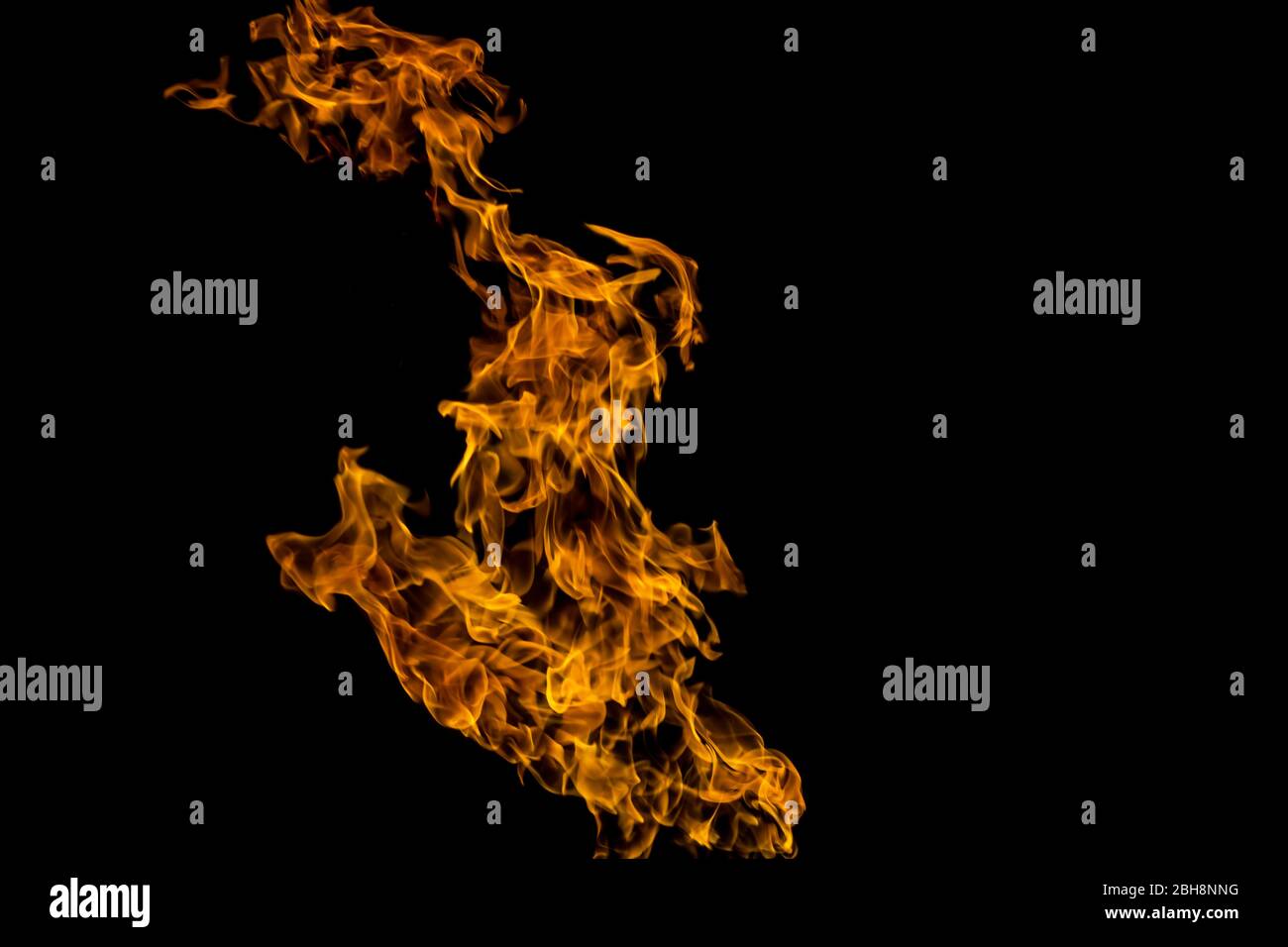 Fire patterns. Flames on a black background. Fiery patterns. Burning ...