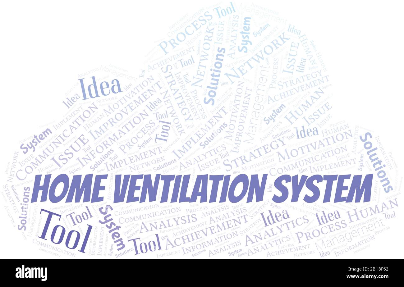Home Ventilation System typography vector word cloud. Wordcloud collage ...