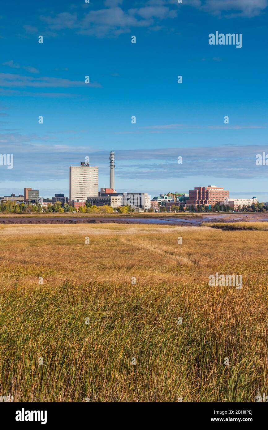 Canada, New Brunswick, Bay of Fundy, Moncton, city skyline Stock Photo ...