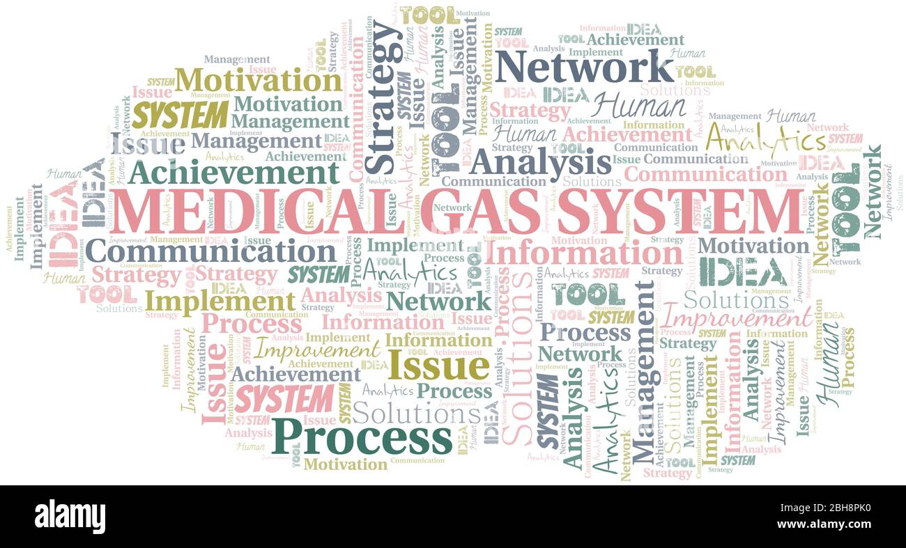 Medical Gas System typography vector word cloud. Wordcloud collage made ...