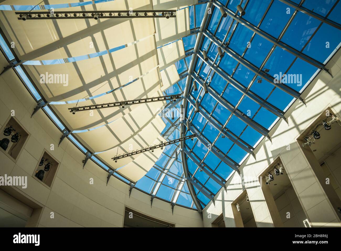 USA, New England, Massachusetts, Salem, Peabody Essex Museum, ceiling ...