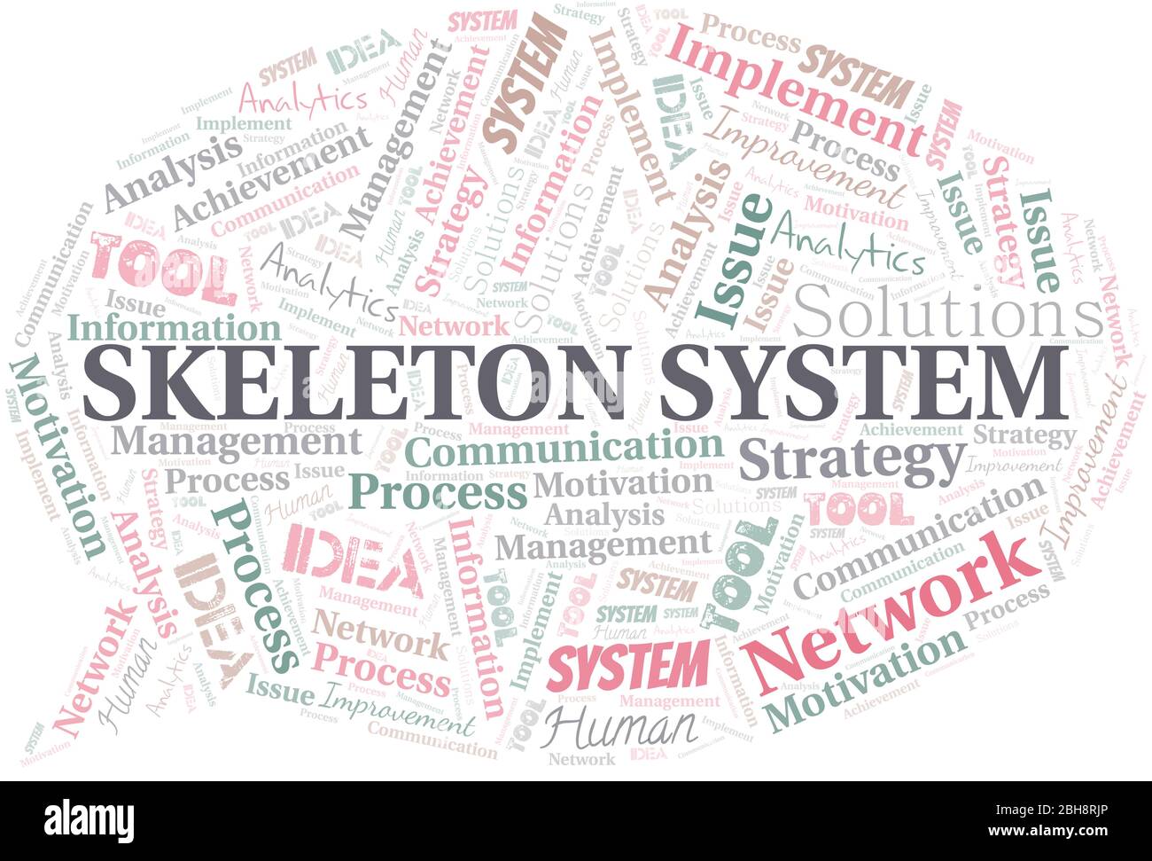 Skeleton System typography vector word cloud. Wordcloud collage made ...