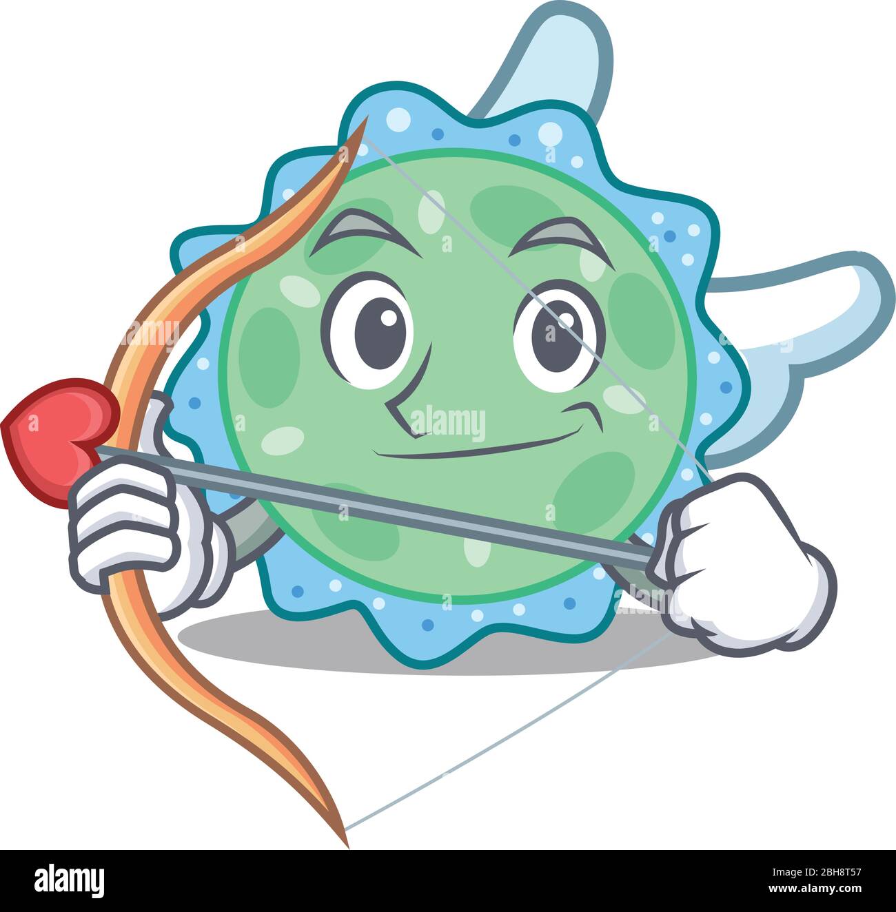 Pseudomonas aeruginosa in cupid cartoon character with arrow and wings ...
