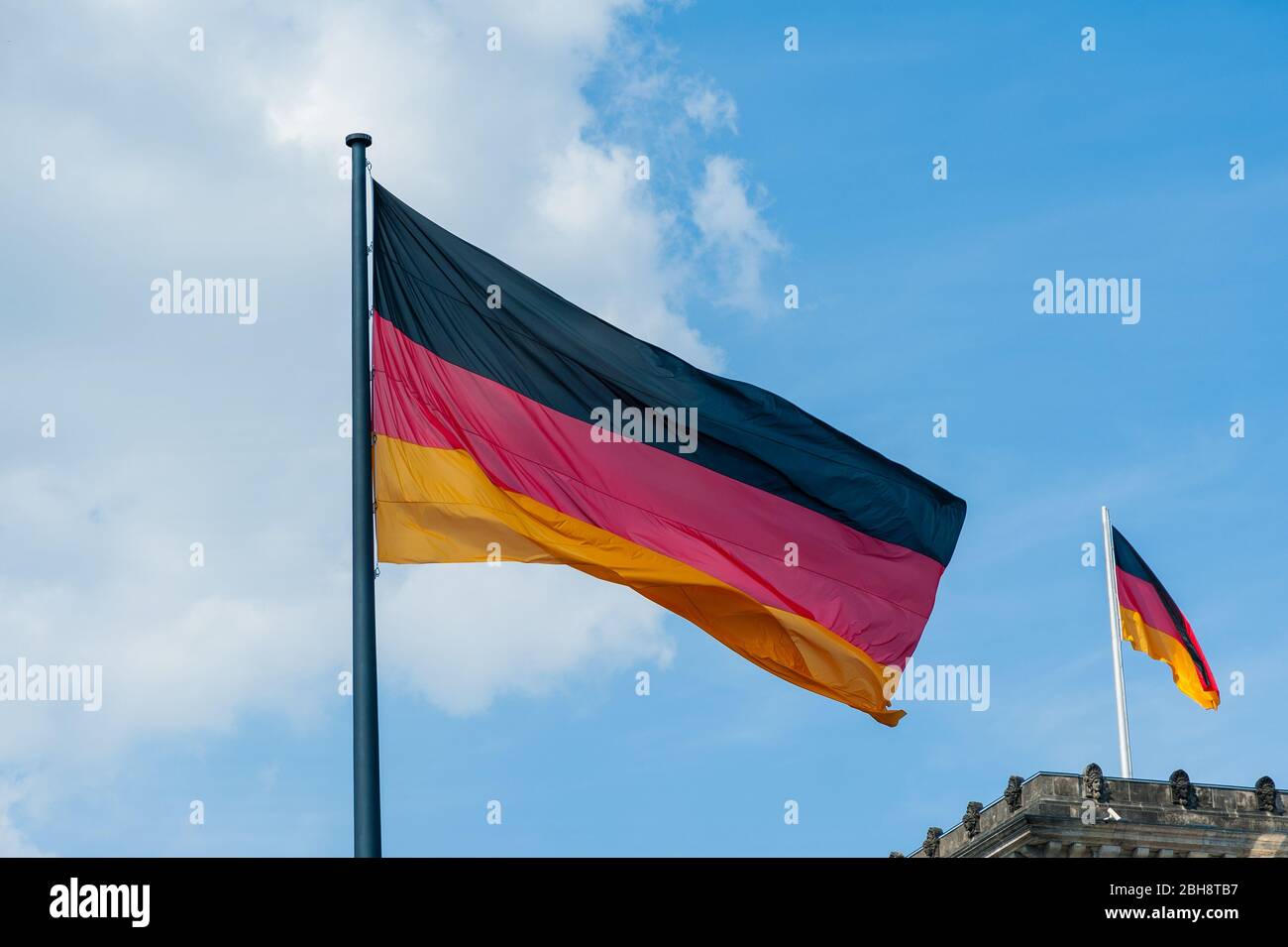 Two German Flags Stock Photo - Alamy