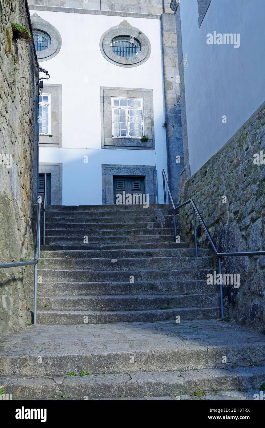 The Escadas das Verdades, one of the steep and twisting stairways, in ...