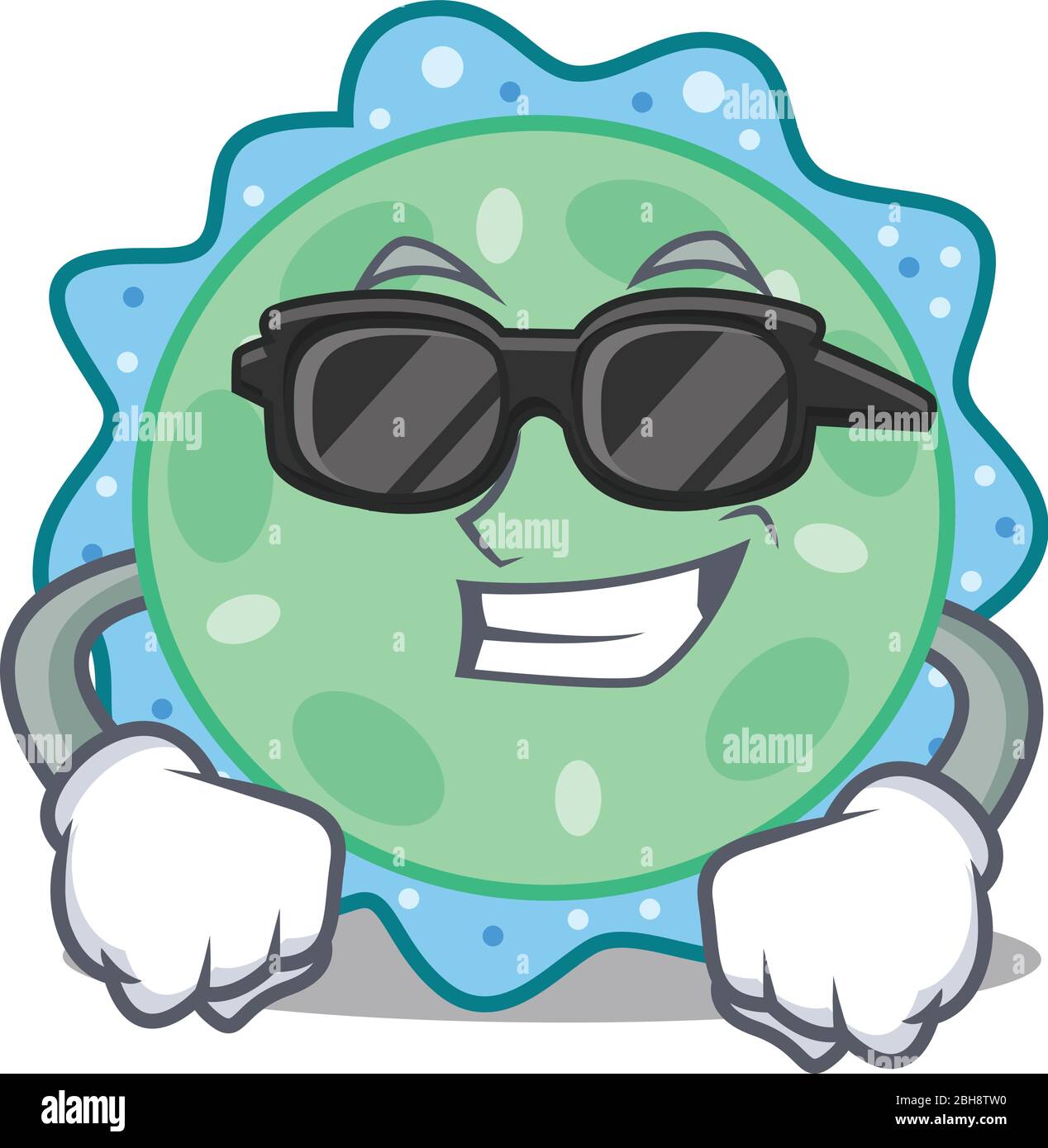 Cool pseudomonas aeruginosa cartoon character wearing expensive black ...