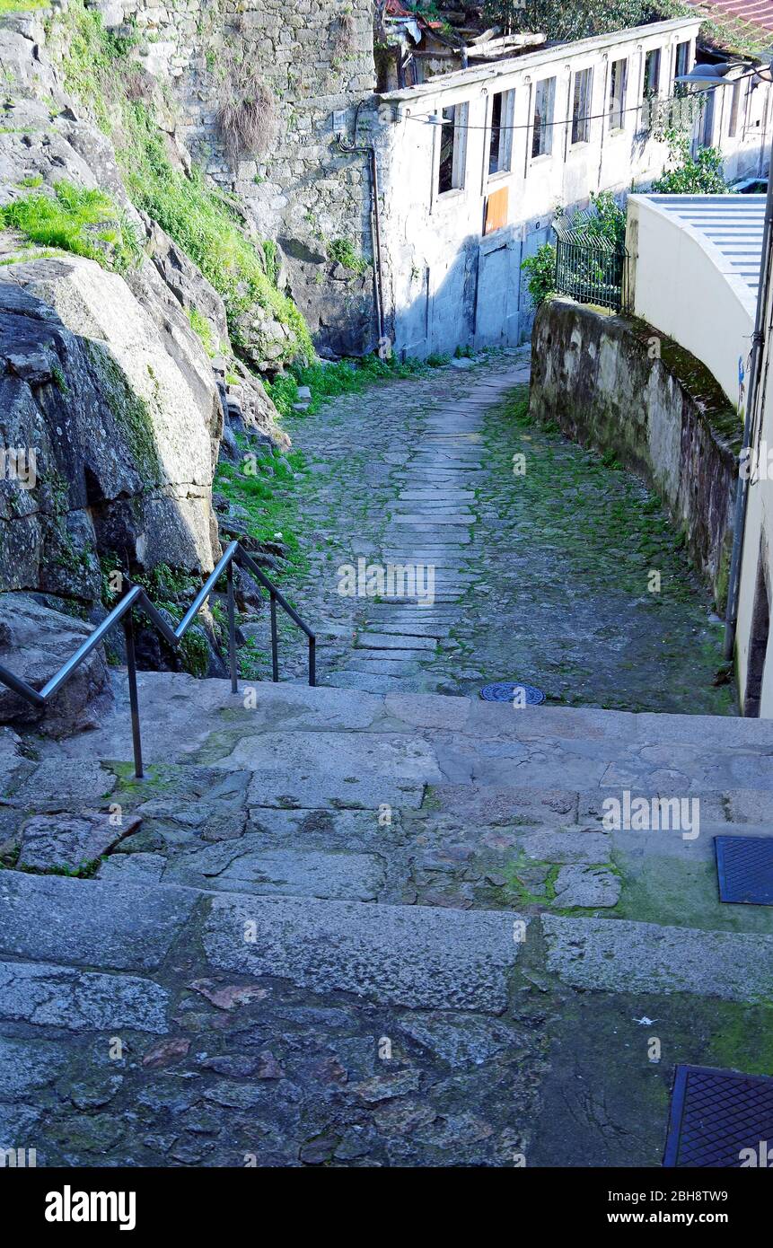 The Escadas das Verdades, one of the steep and twisting stairways, in ...