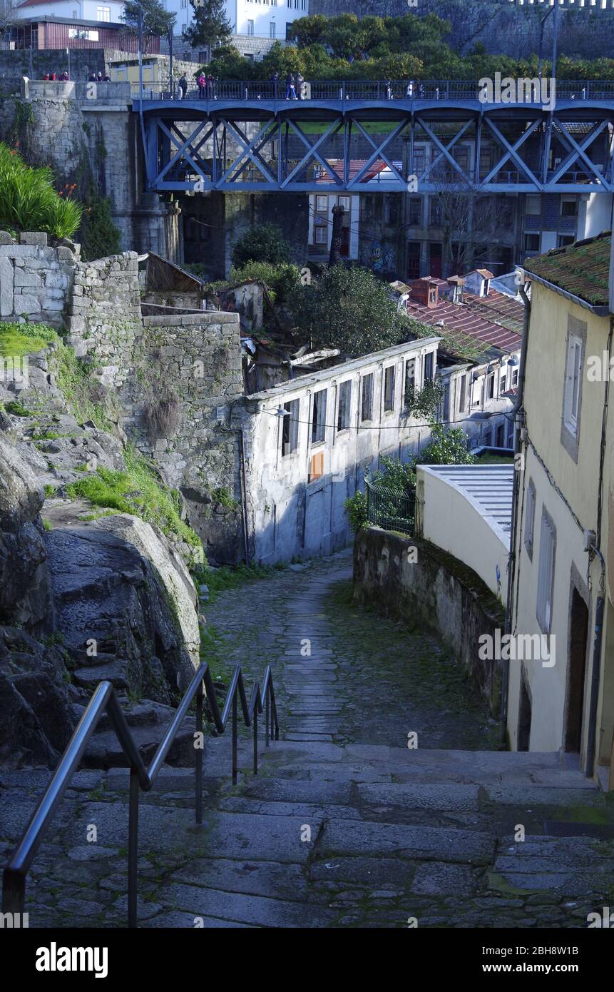 The Escadas das Verdades, one of the steep and twisting stairways, in ...