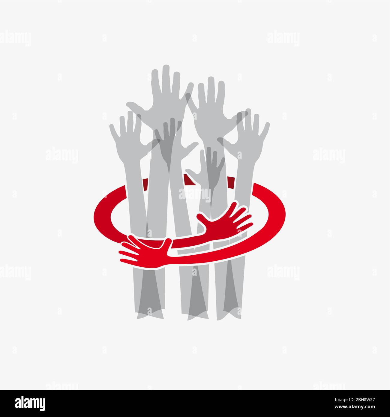 Abstract vector Colorful Teamwork. Make and protect a friendship ...