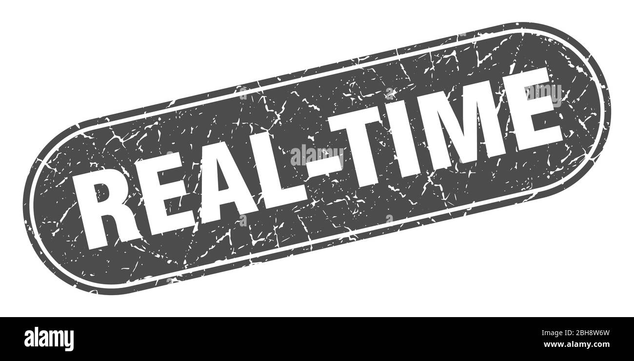 real-time sign. real-time grunge black stamp. Label Stock Vector Image ...