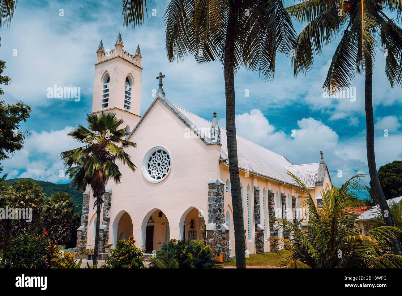 St. Roch Roman Catholic Church in the small location Beau Vallon, Mahe ...