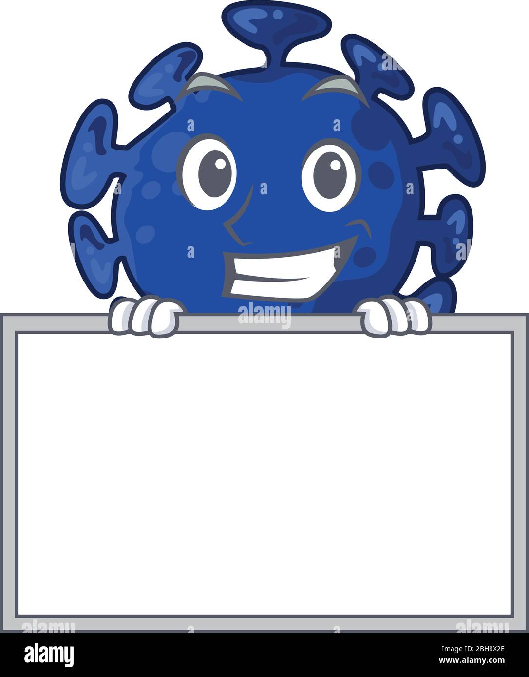Smiling streptococcus cartoon design style has a board. Vector ...