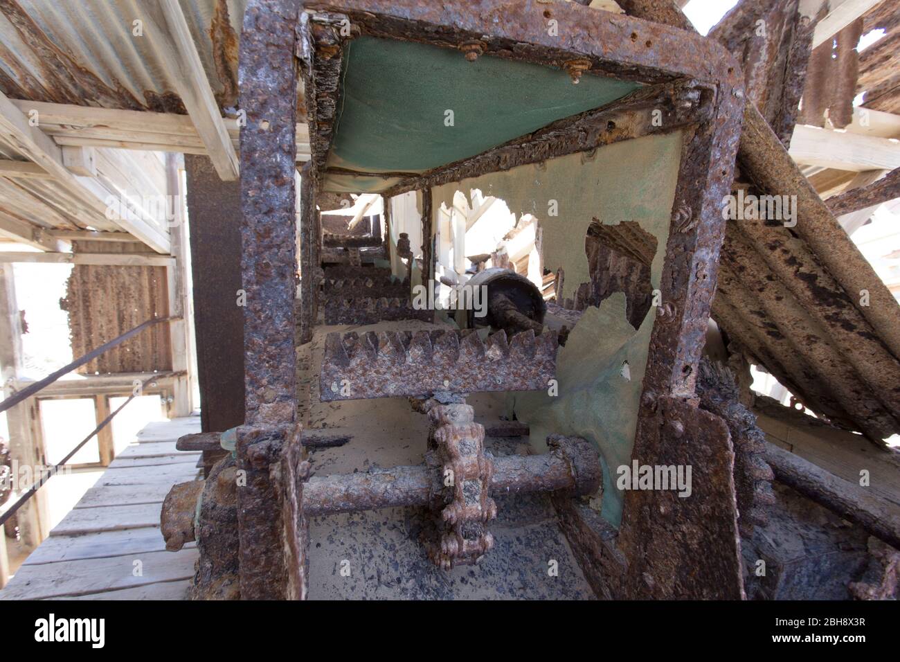 Pomona, Namibia - August 15, 2018: ruins of the diamonds mining village ...