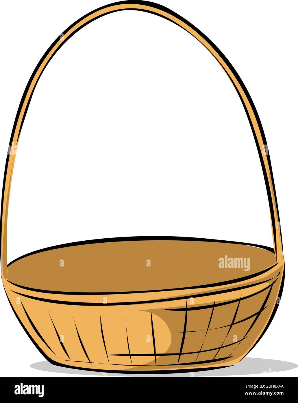 Empty Vector Easter Basket Sketch Illustration - place anything in the basket Stock Vector Image ...